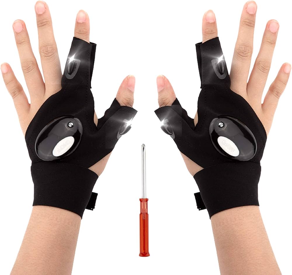 Fingerless LED Flash Light Gloves – PKEmart