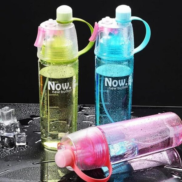 2 in 1 Drink and Mist Water Bottle, Sports Spray Water Bottle Straw Ou ...
